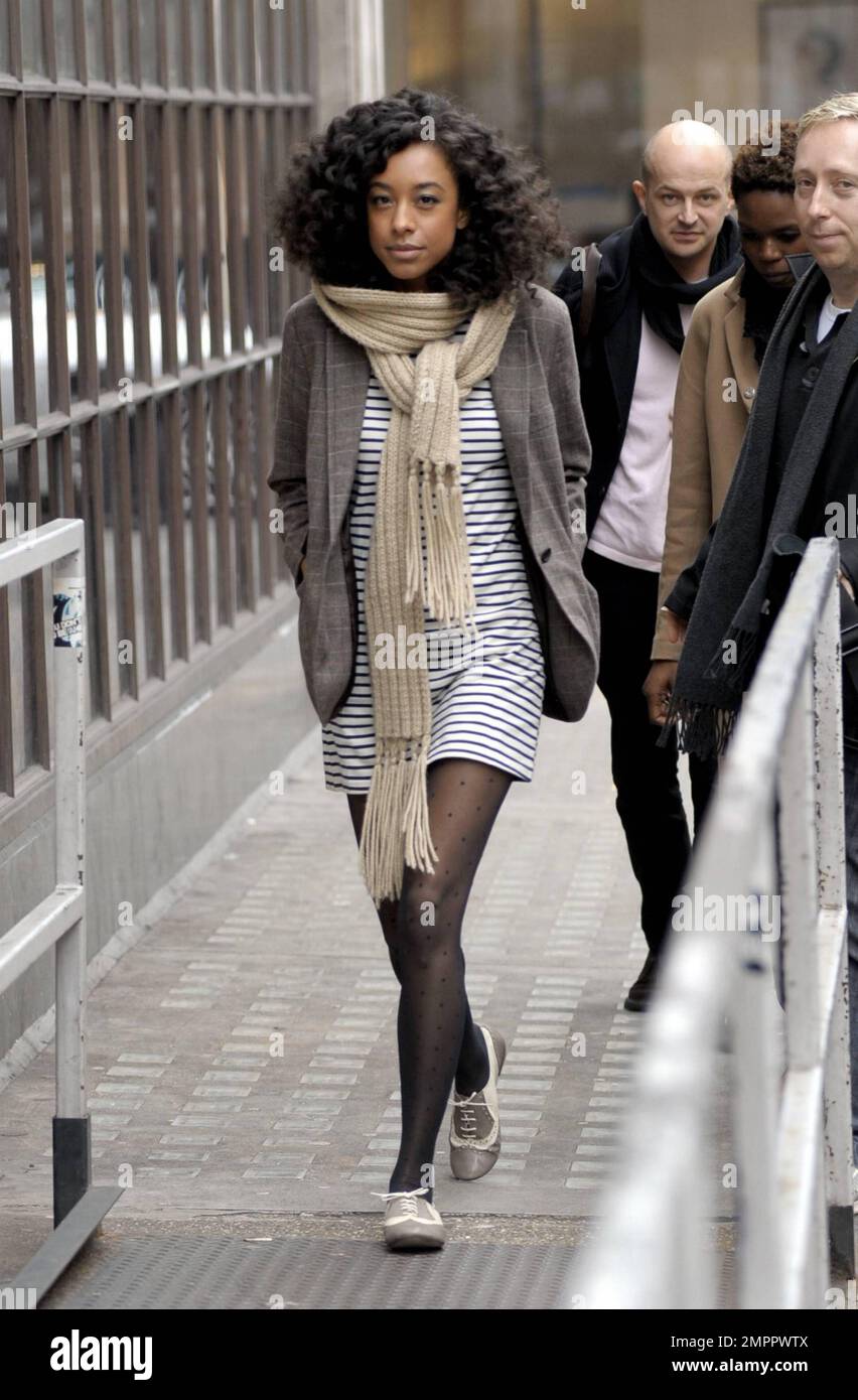 Singer Corinne Bailey Rae arrives at BBC Radio One for an appearance to ...