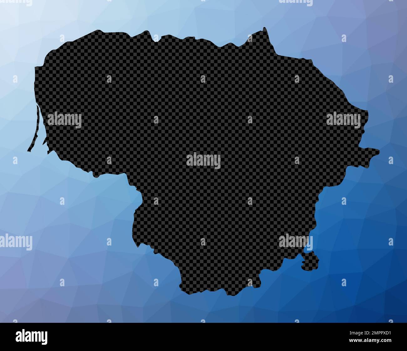 Lithuania geometric map. Stencil shape of Lithuania in low poly style ...