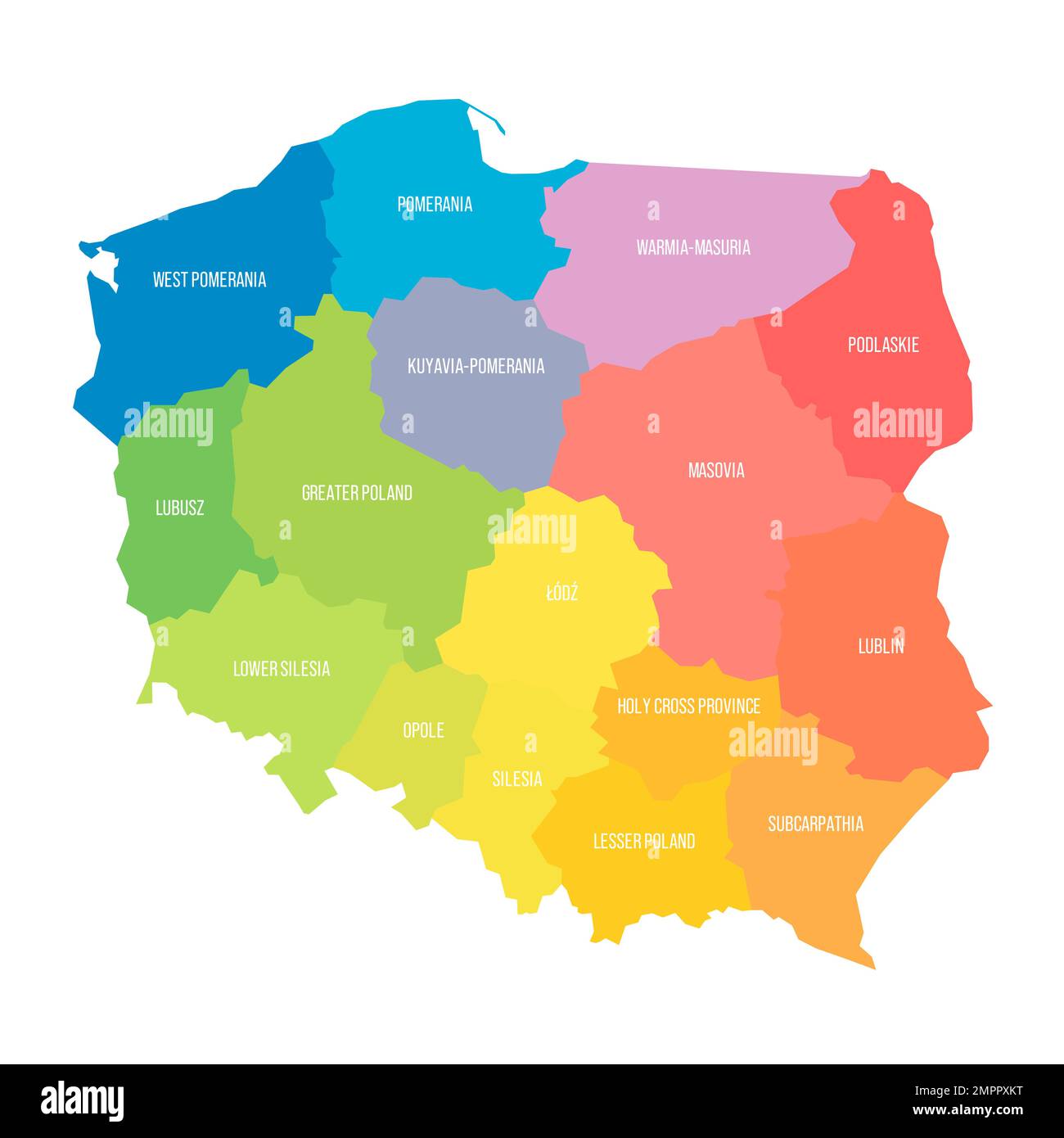 Poland political map of administrative divisions Stock Vector Image ...