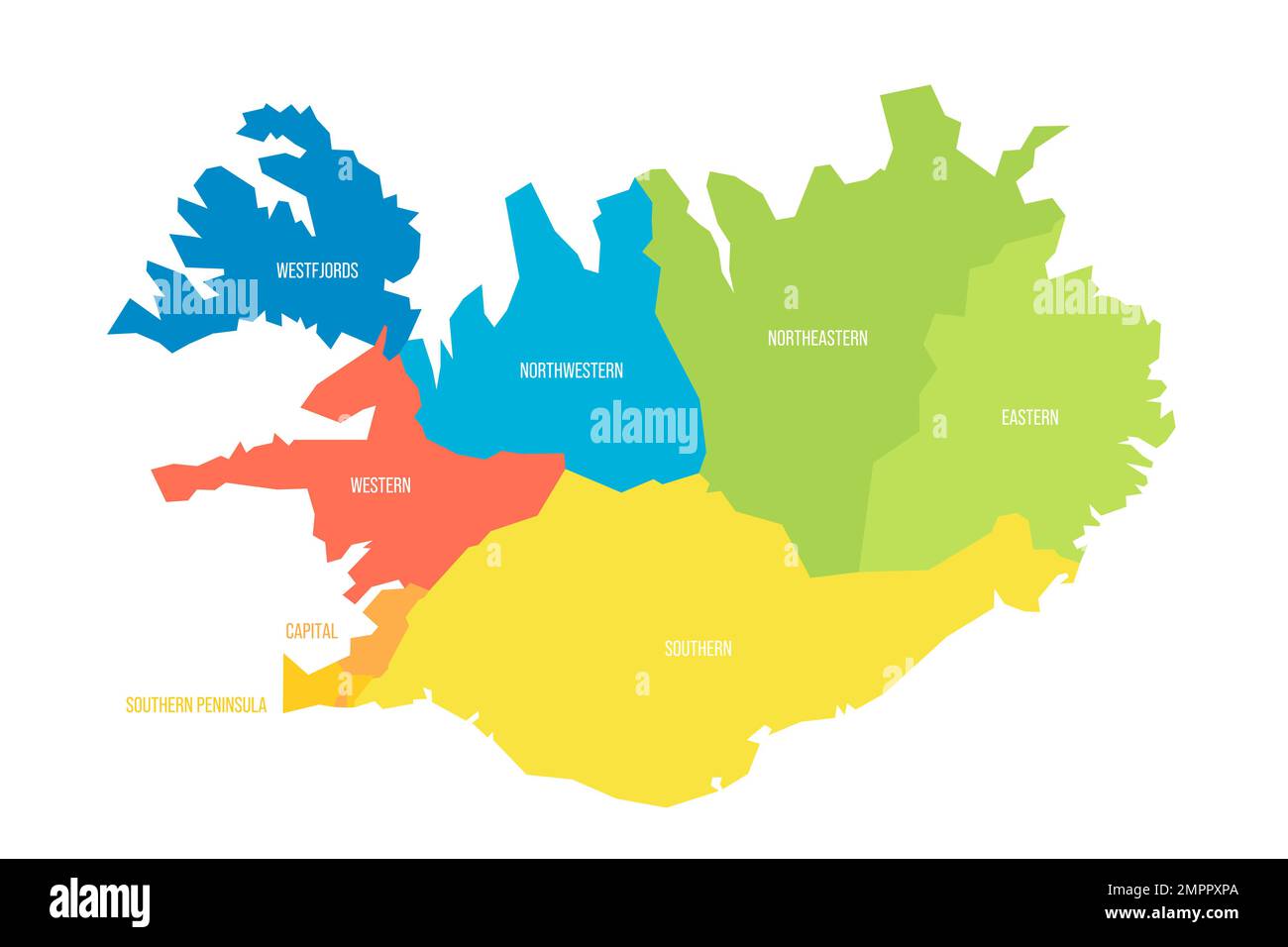 Iceland political map of administrative divisions Stock Vector Image ...