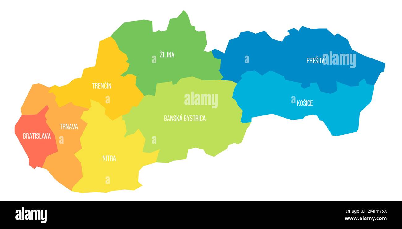 Slovakia political map of administrative divisions Stock Vector Image ...