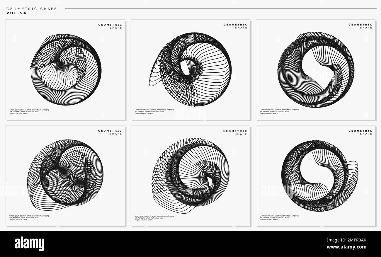 Set Of Blend Lines Abstract Circle Design Modern Circle Abstract Vector Stock Vector Image