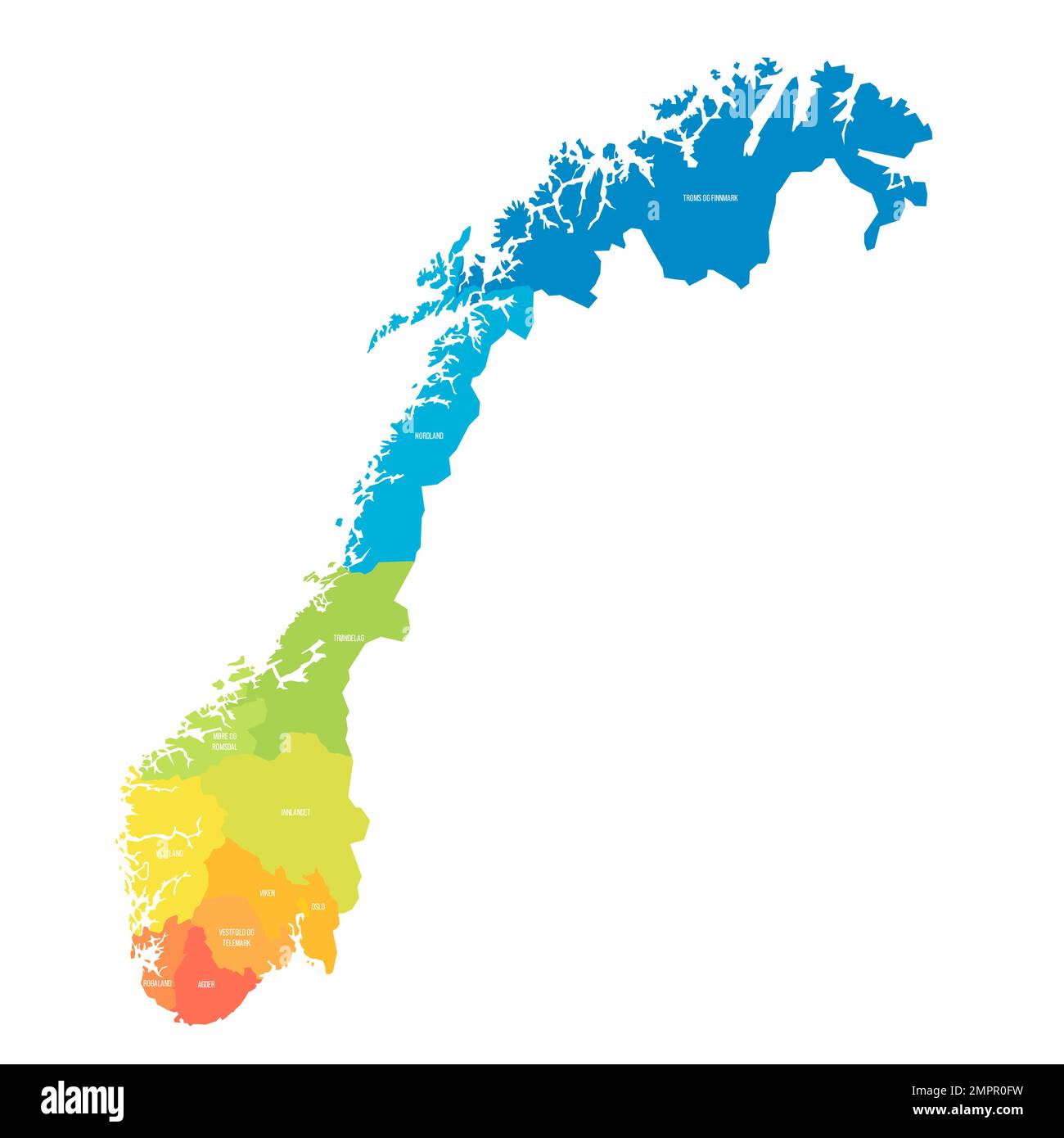 Norway political map of administrative divisions Stock Vector Image ...
