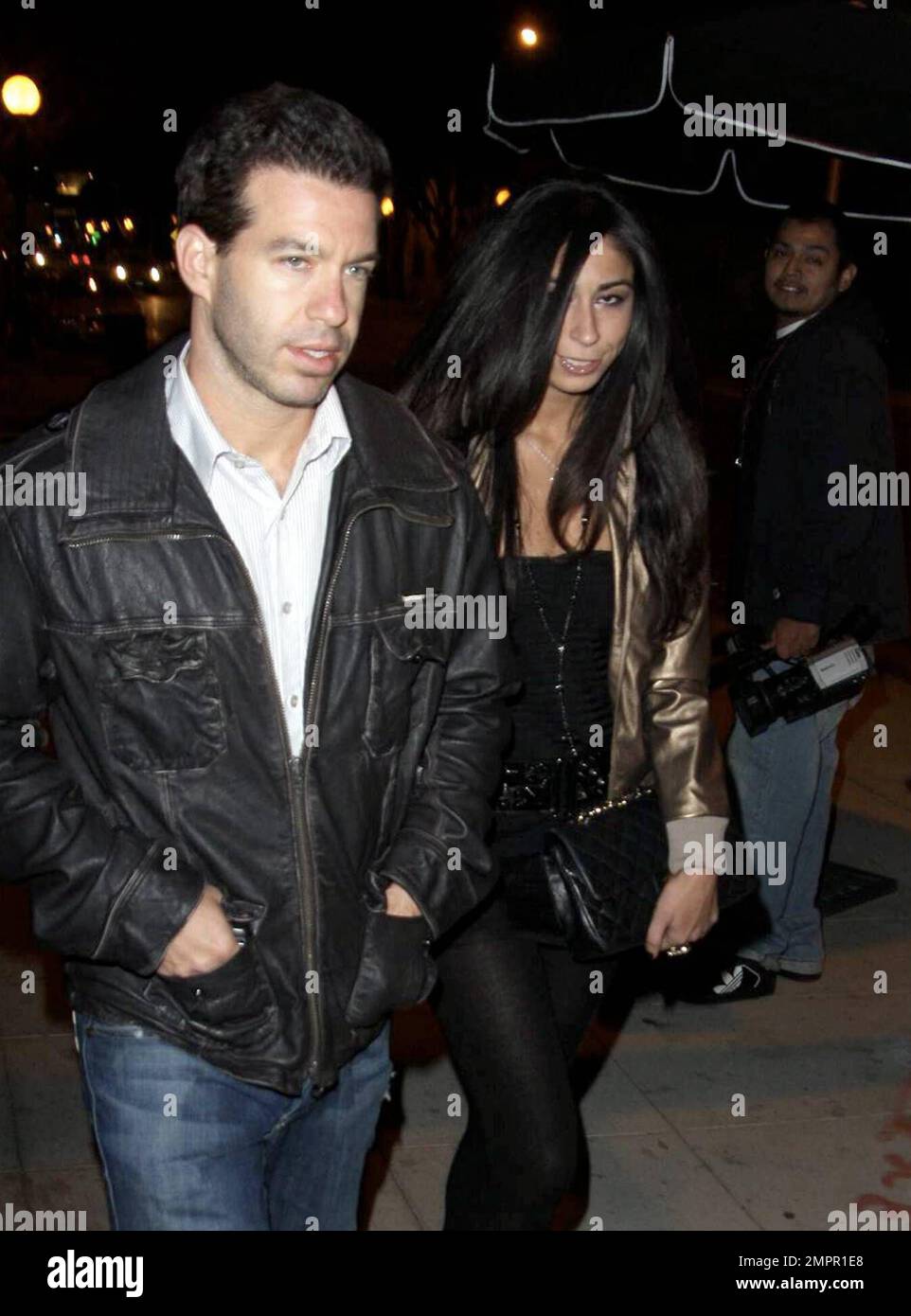 Actress Courtenay Semel arrives at Crown Bar with a male friend for a ...