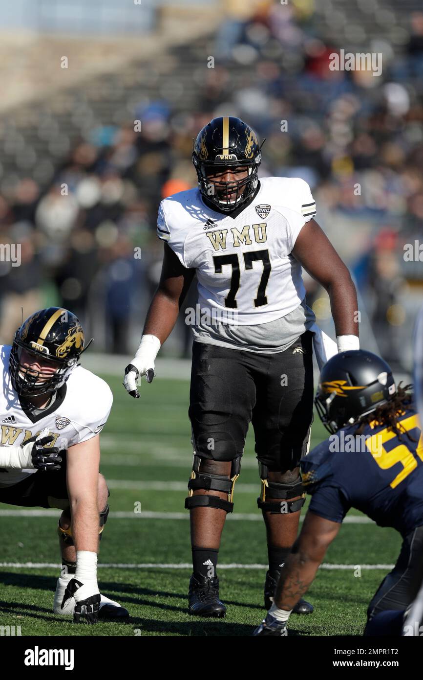 Western Michigan offensive lineman Chukwuma Okorafor seen during the ...