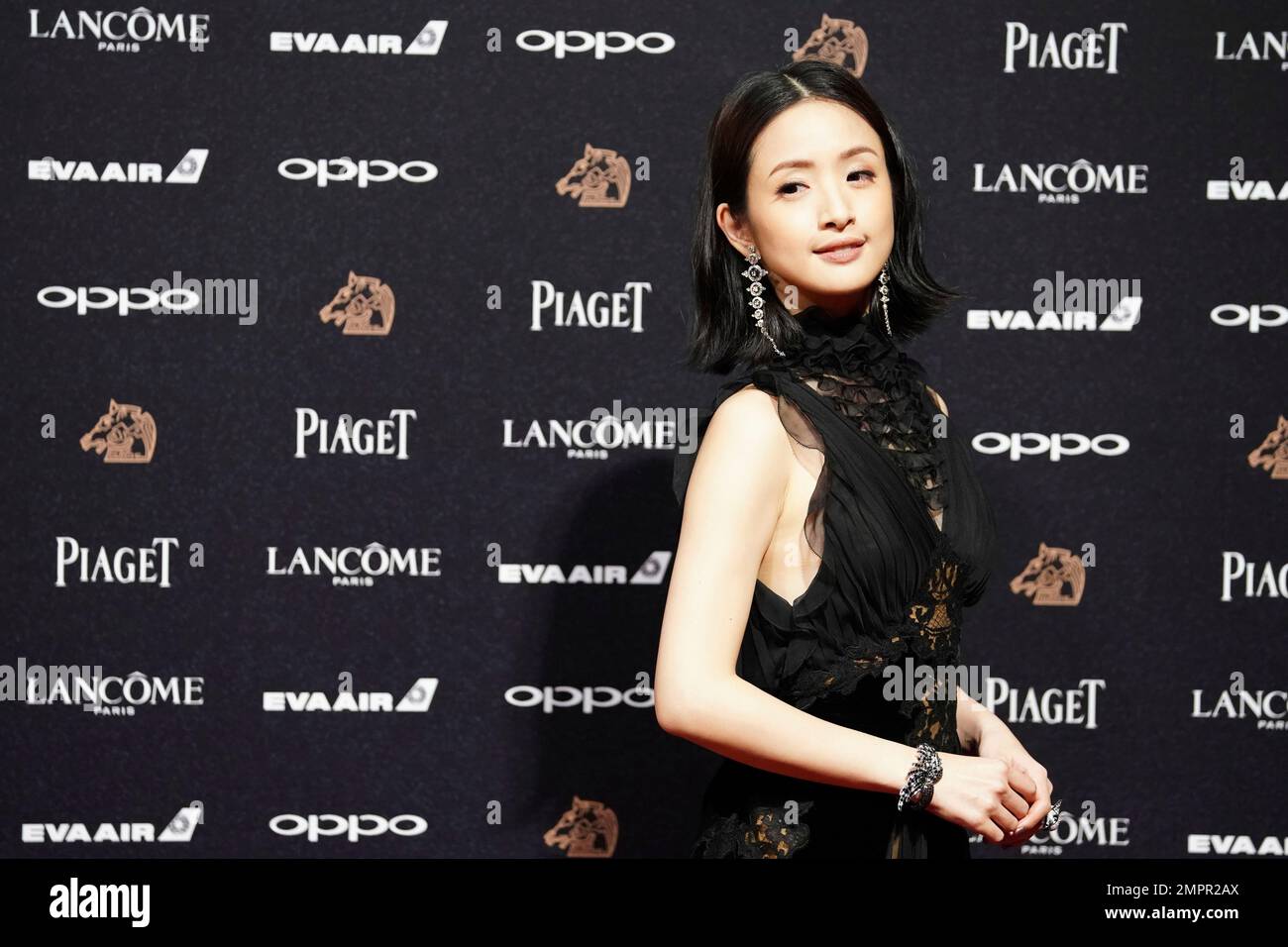 Taiwanese actress Ariel Lin poses on the red carpet at the 54th Golden ...