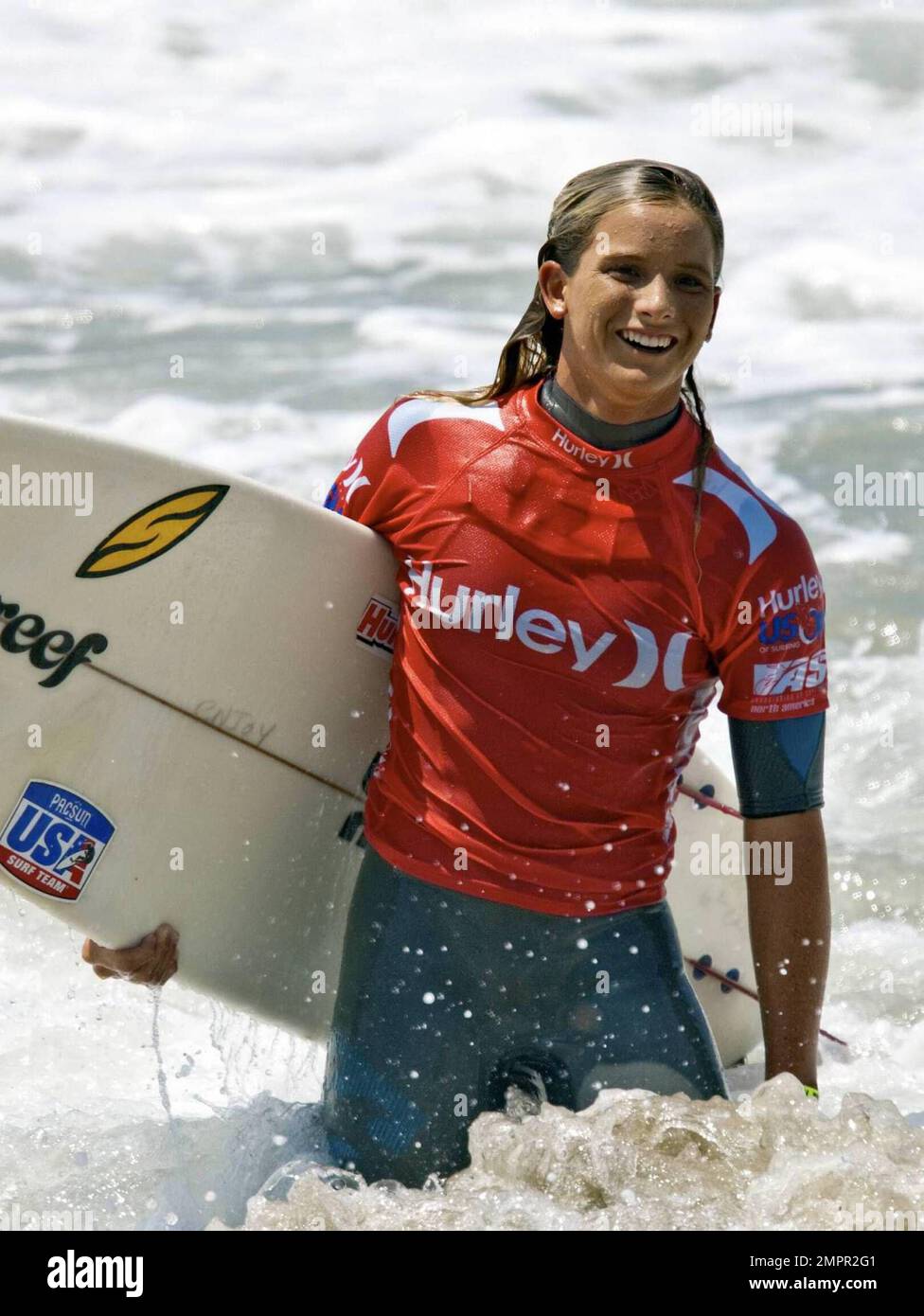 Surfer Courtney Conlogue defeats Carissa Moore during the women's semi ...