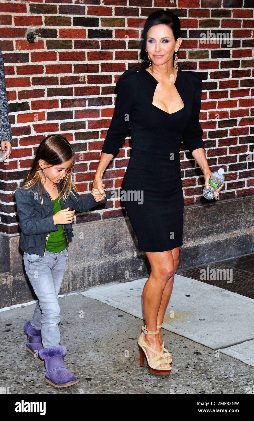 Courteney Cox and daughter Coco pose for photos outside the "Late Show ...