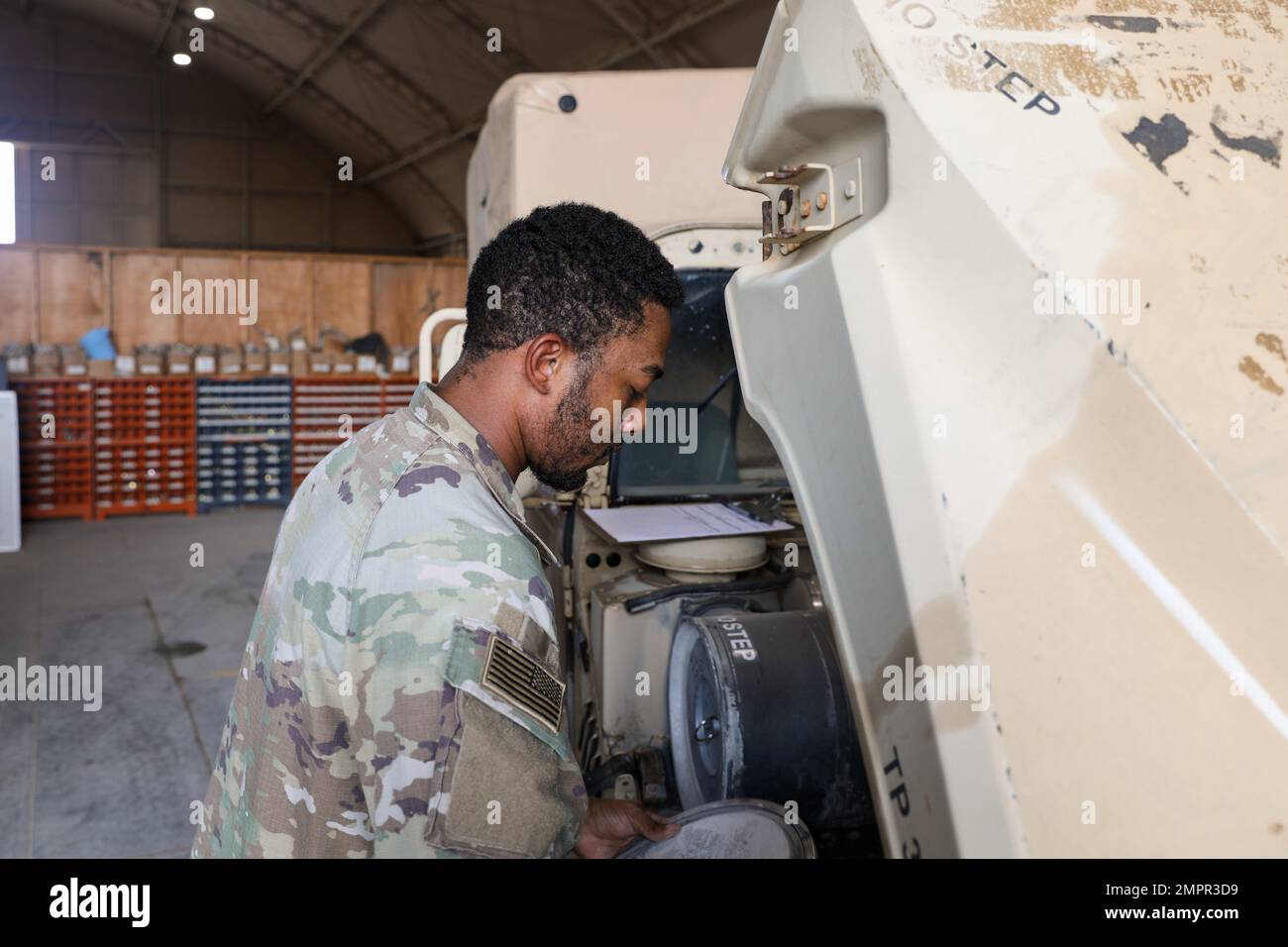 U.S. Army Spc. Ryan Archibald, a wheeled vehicle mechanic with the ...