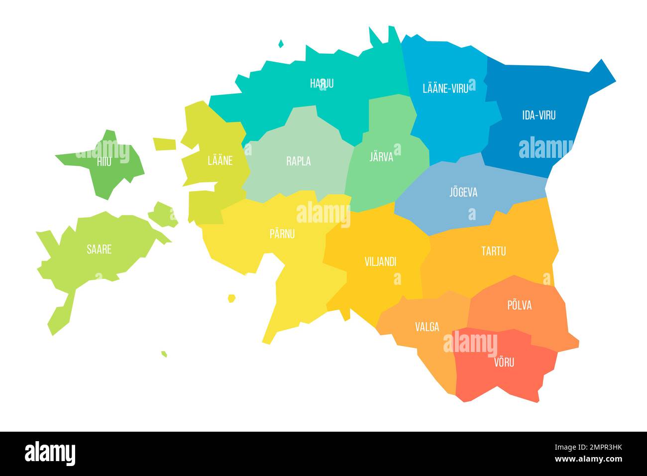 Estonia political map of administrative divisions Stock Vector Image ...