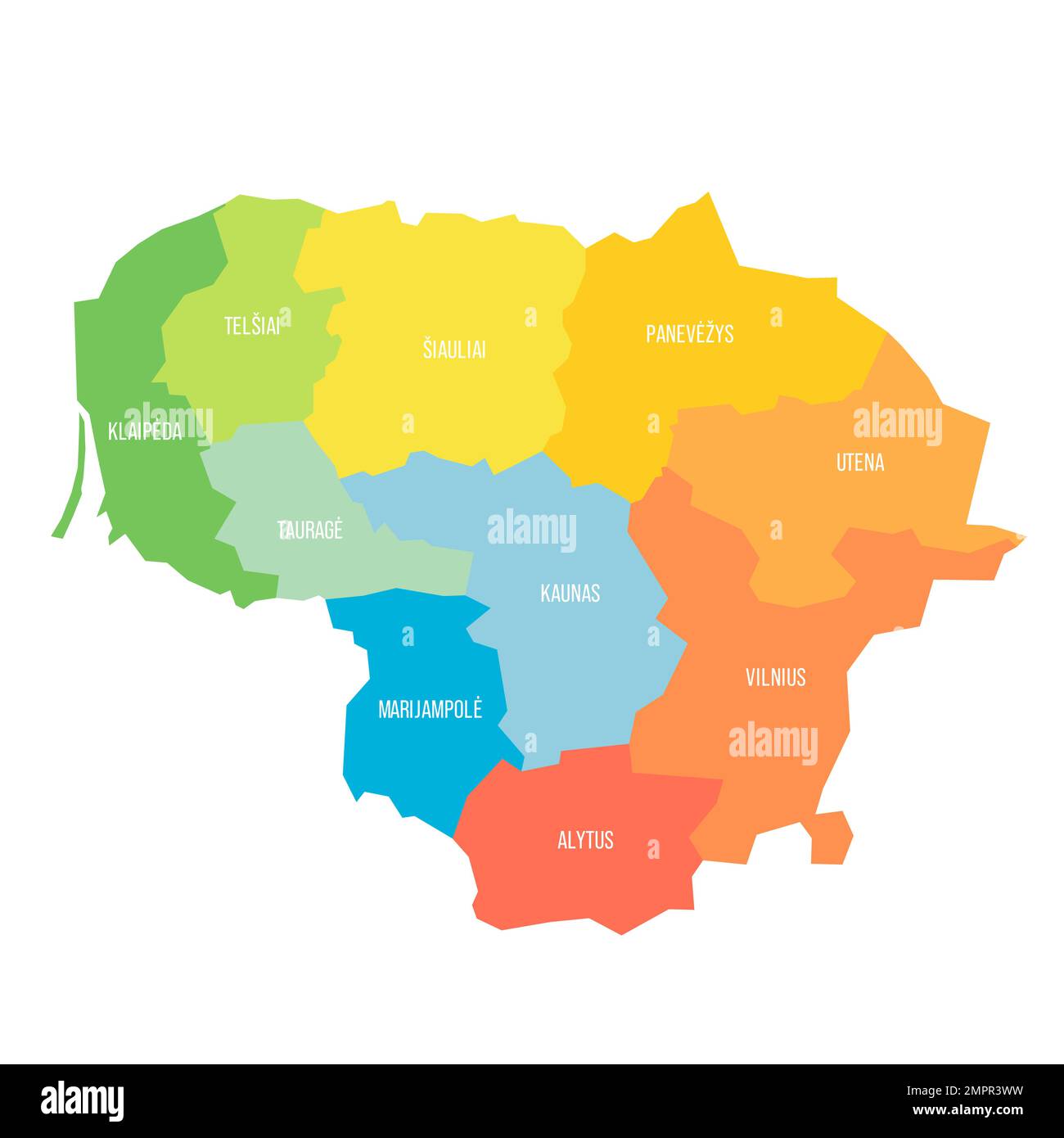 Lithuania political map of administrative divisions Stock Vector Image ...