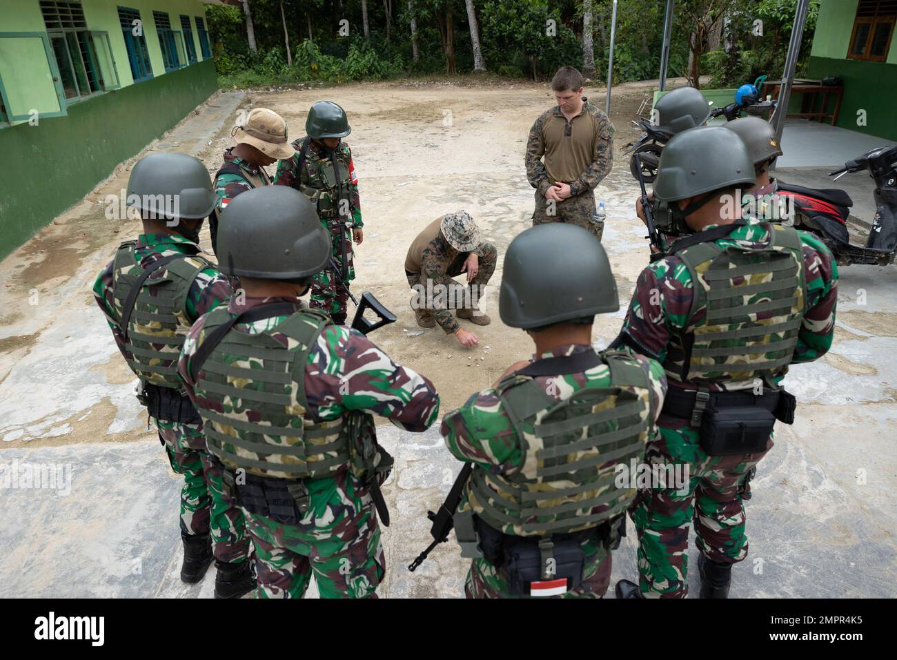 U.S. Marine Corps Gunnery Sgt. Jonathan Bumpus, a reconnaissance platoon sergeant with Marine ...