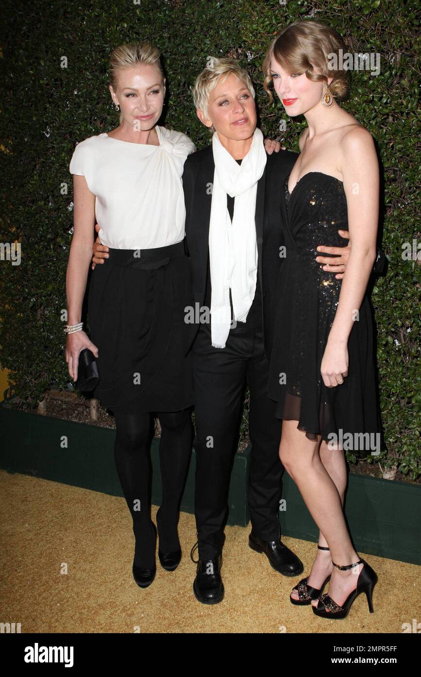 Taylor Swift, Ellen Degeneres and Portia De Rossi at the Cover Girl ...