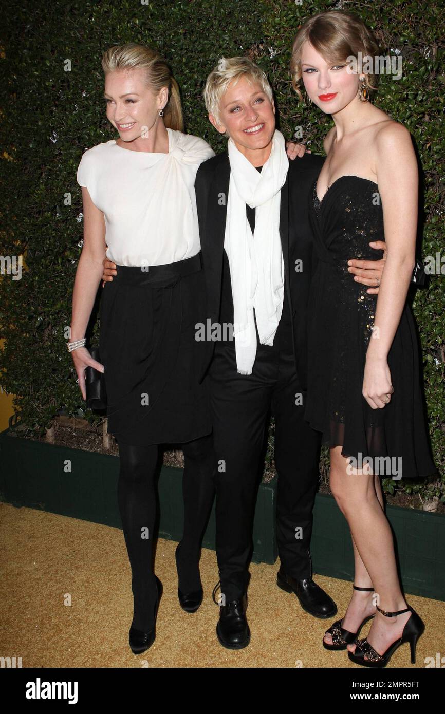 Taylor Swift, Ellen Degeneres and Portia De Rossi at the Cover Girl ...