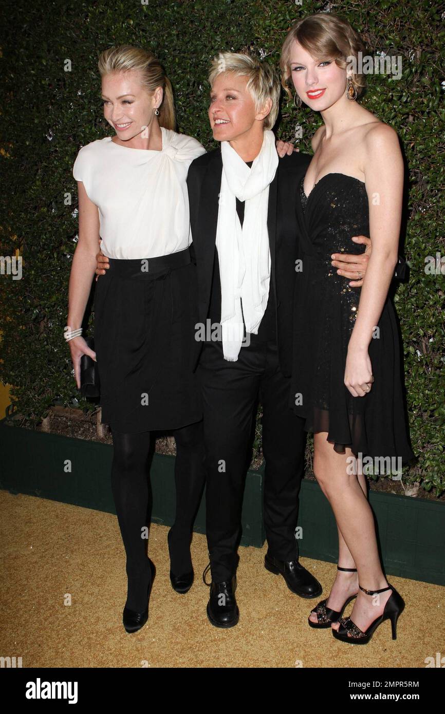 Taylor Swift, Ellen Degeneres and Portia De Rossi at the Cover Girl ...