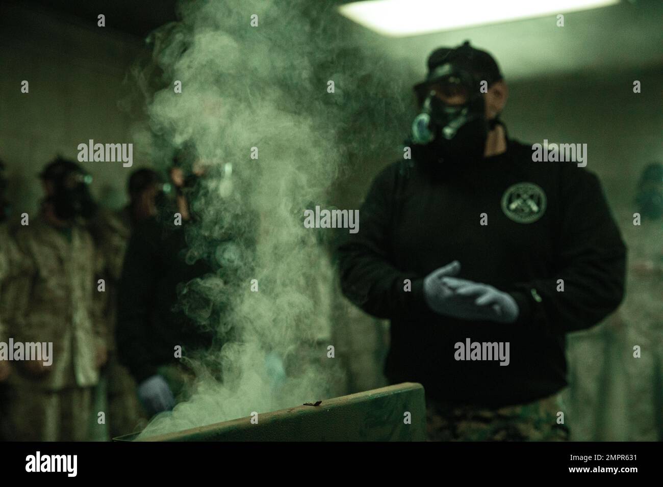 Recruits with India Company, 3rd Recruit Training Battalion, employ gas ...
