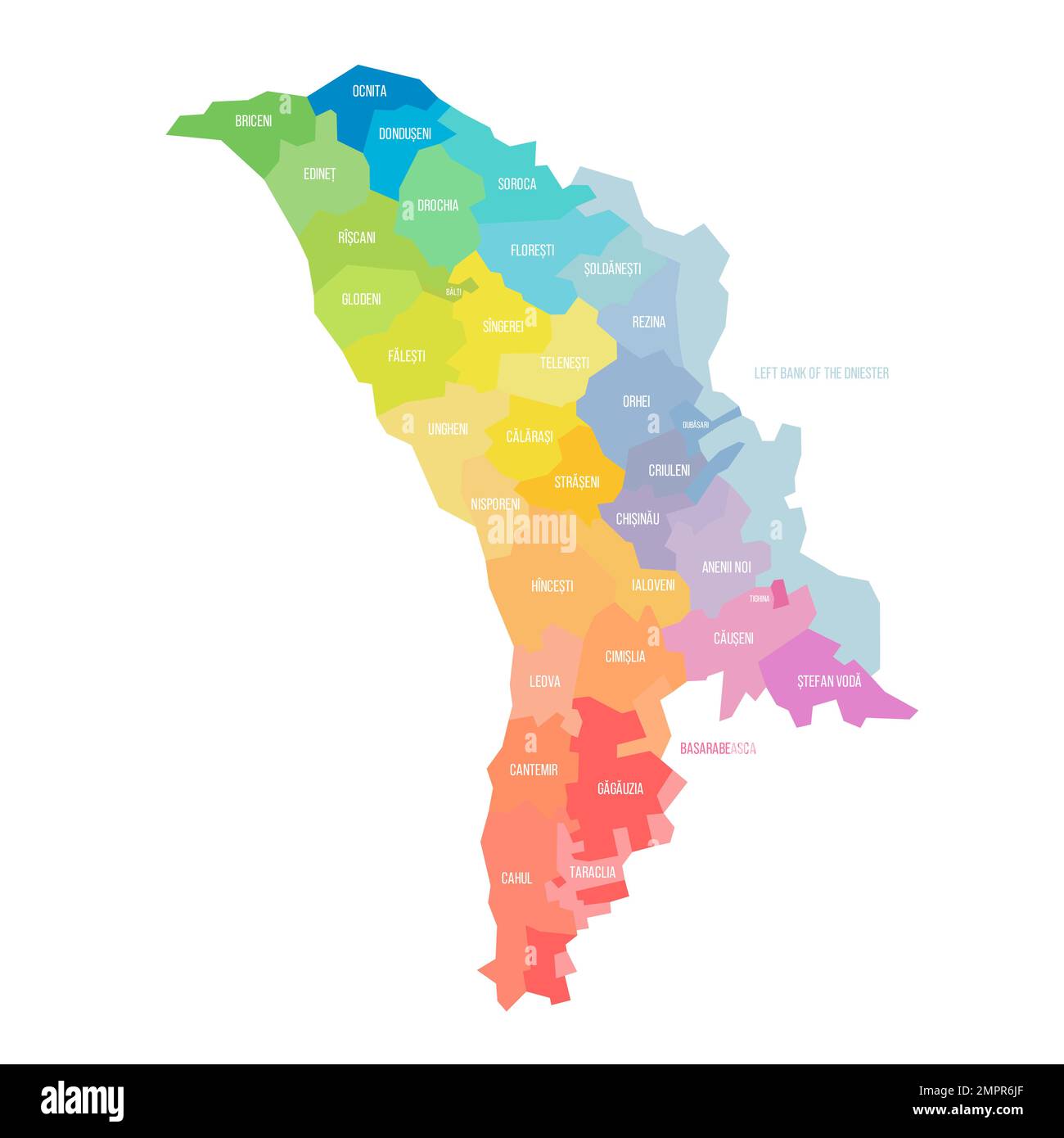 Moldova political map of administrative divisions Stock Vector Image ...