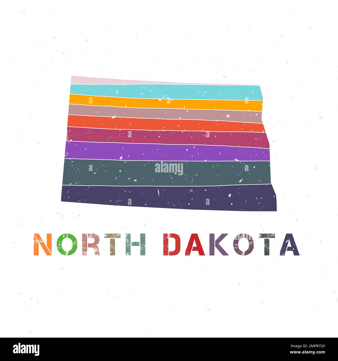 North Dakota map design. Shape of the US state with beautiful geometric ...