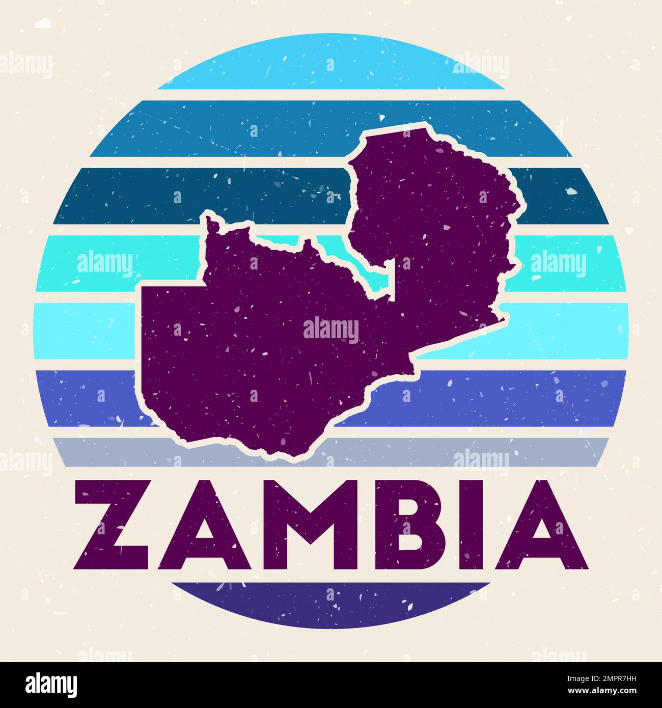 Zambia logo. Sign with the map of the country and colored stripes ...