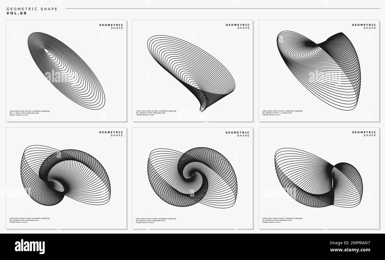 Dynamic lines abstract design vector set. Digital line abstract ...
