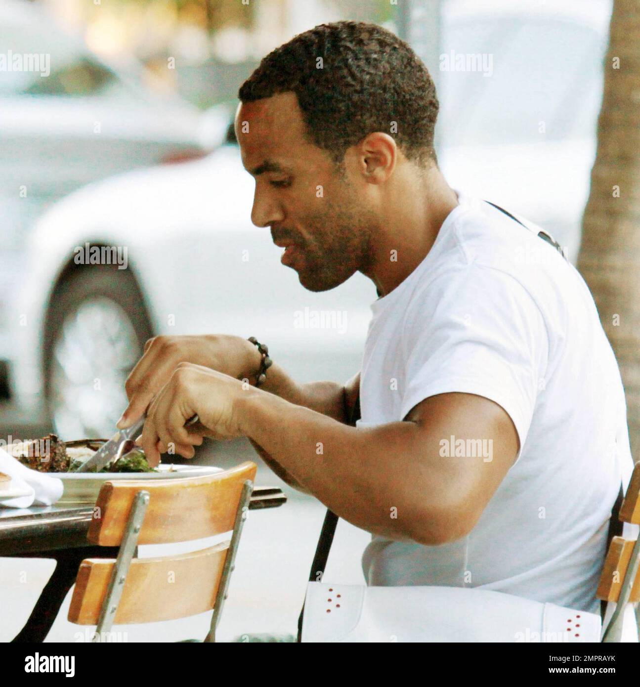 EXCLUSIVE!! British R&B singer Craig David tucks in to his lunch at an ...