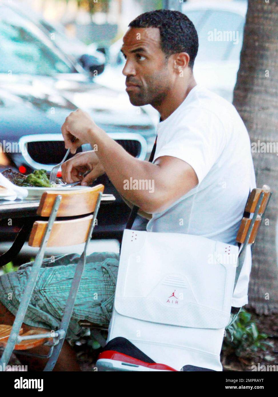 EXCLUSIVE!! British R&B singer Craig David tucks in to his lunch at an ...