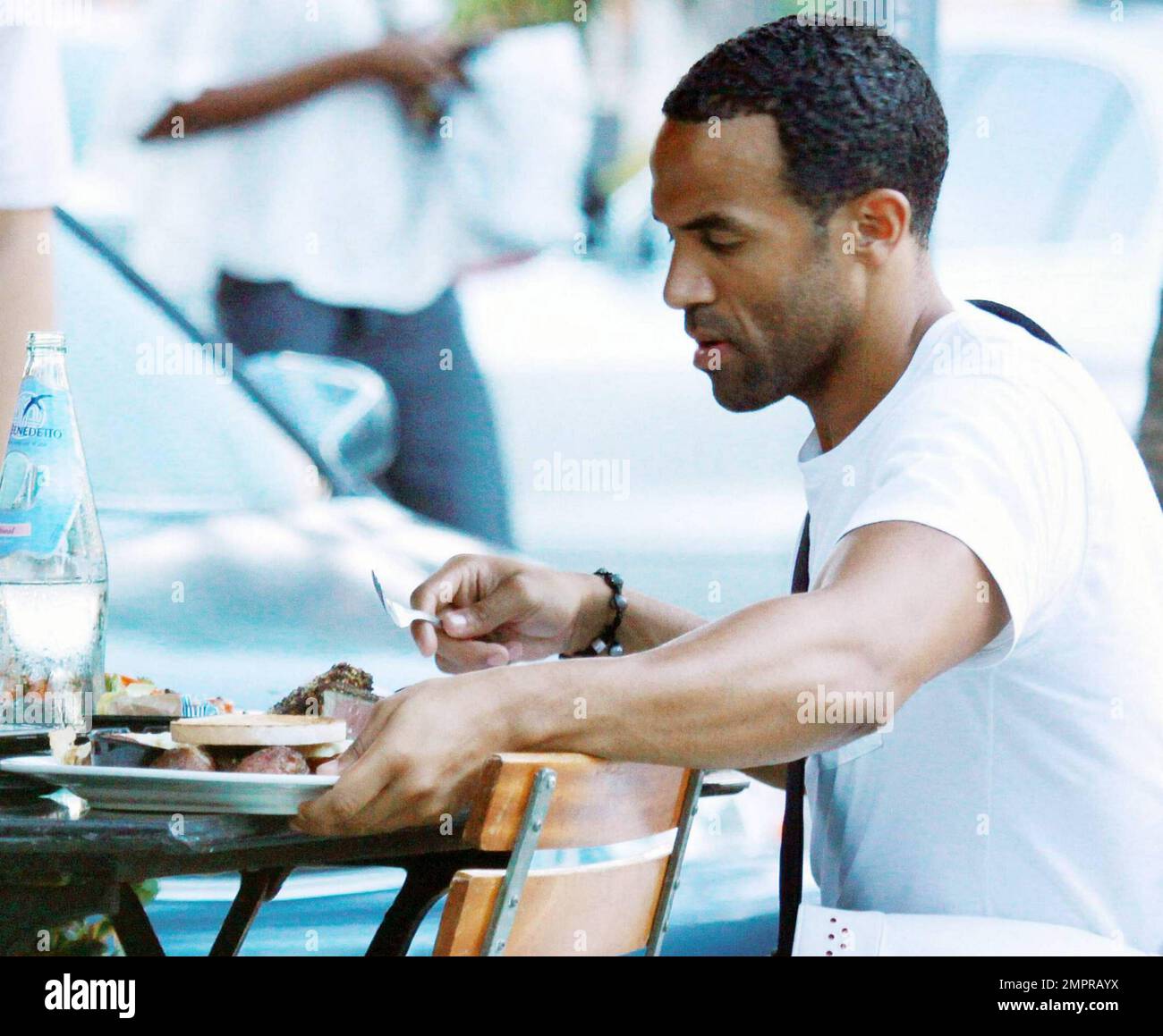 EXCLUSIVE!! British R&B singer Craig David tucks in to his lunch at an ...