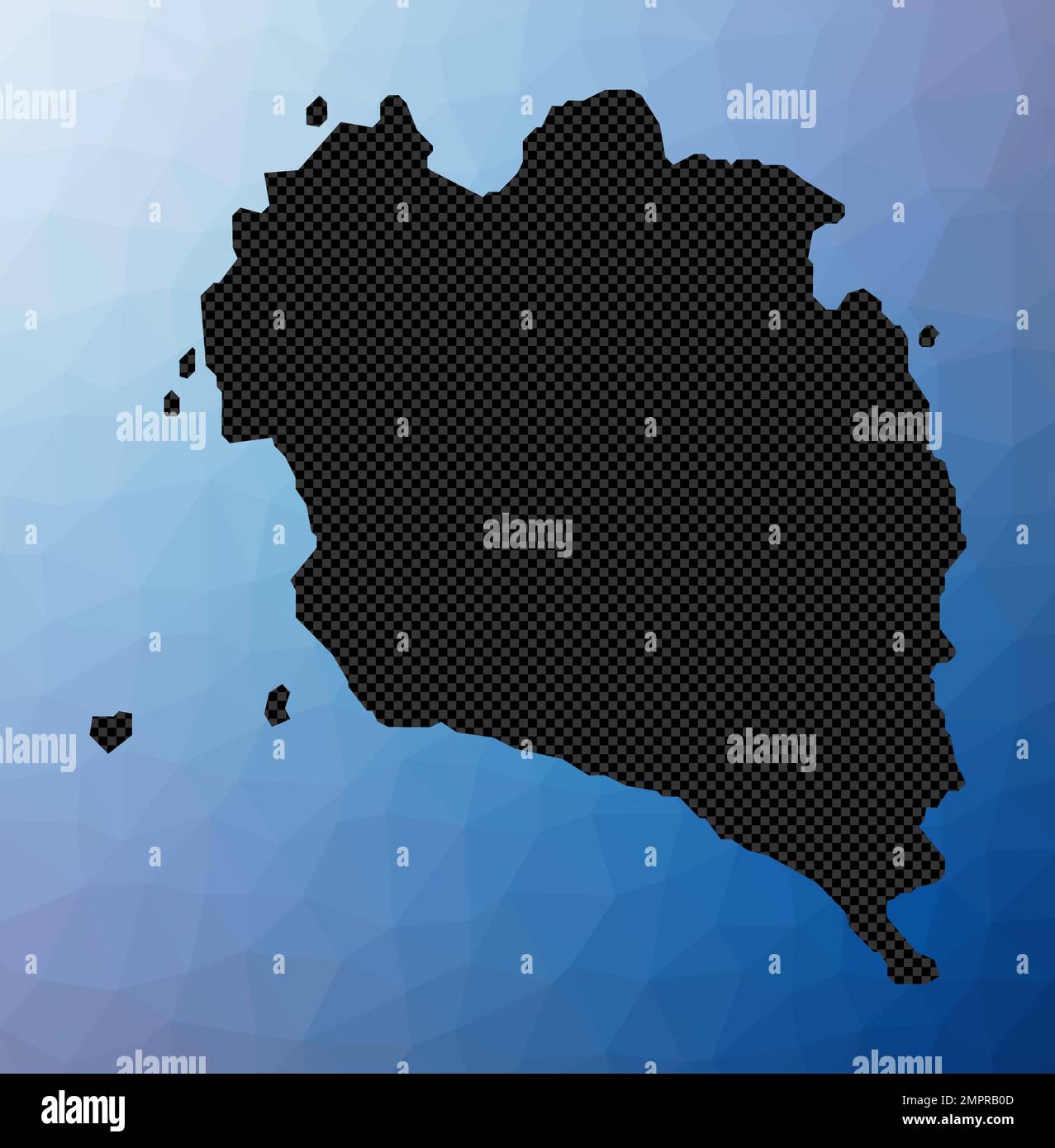 Ko Pha Ngan geometric map. Stencil shape of Ko Pha Ngan in low poly ...