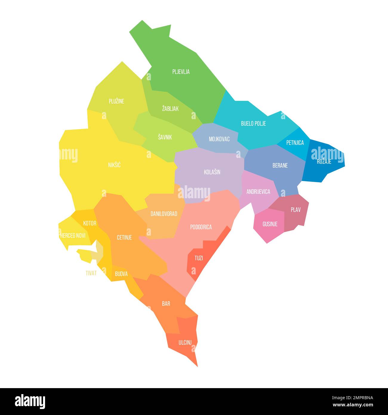 Montenegro political map of administrative divisions Stock Vector Image ...