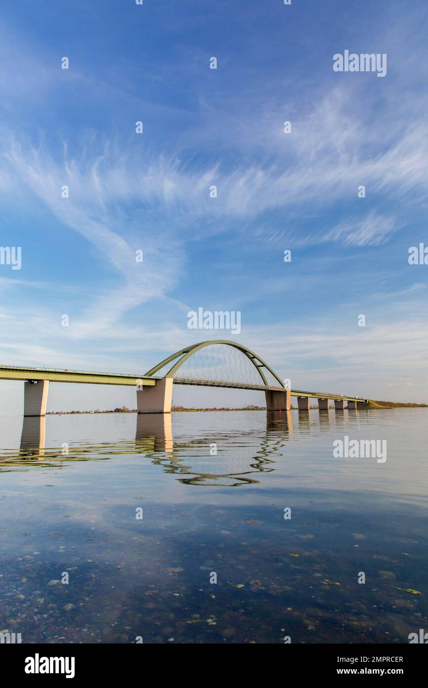 Fehmarn Sound Bridge / Fehmarnsundbrücke connects the island Fehmarn in ...