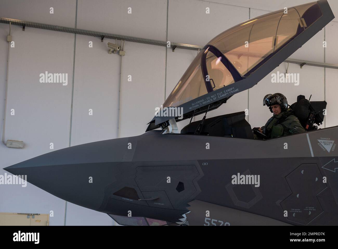 U.S. Air Force 1st Lt. Walker “Grave” Gall, 495th Fighter Squadron F-35 Lightning II pilot ...