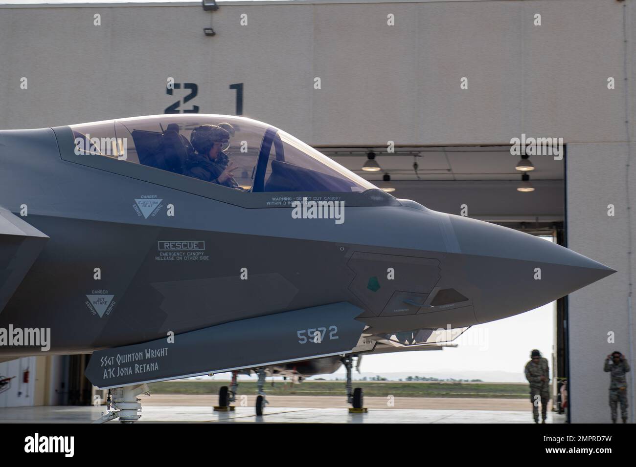 A U.S. Air Force F-35 Lightning II taxis during exercise Falcon Strike ...