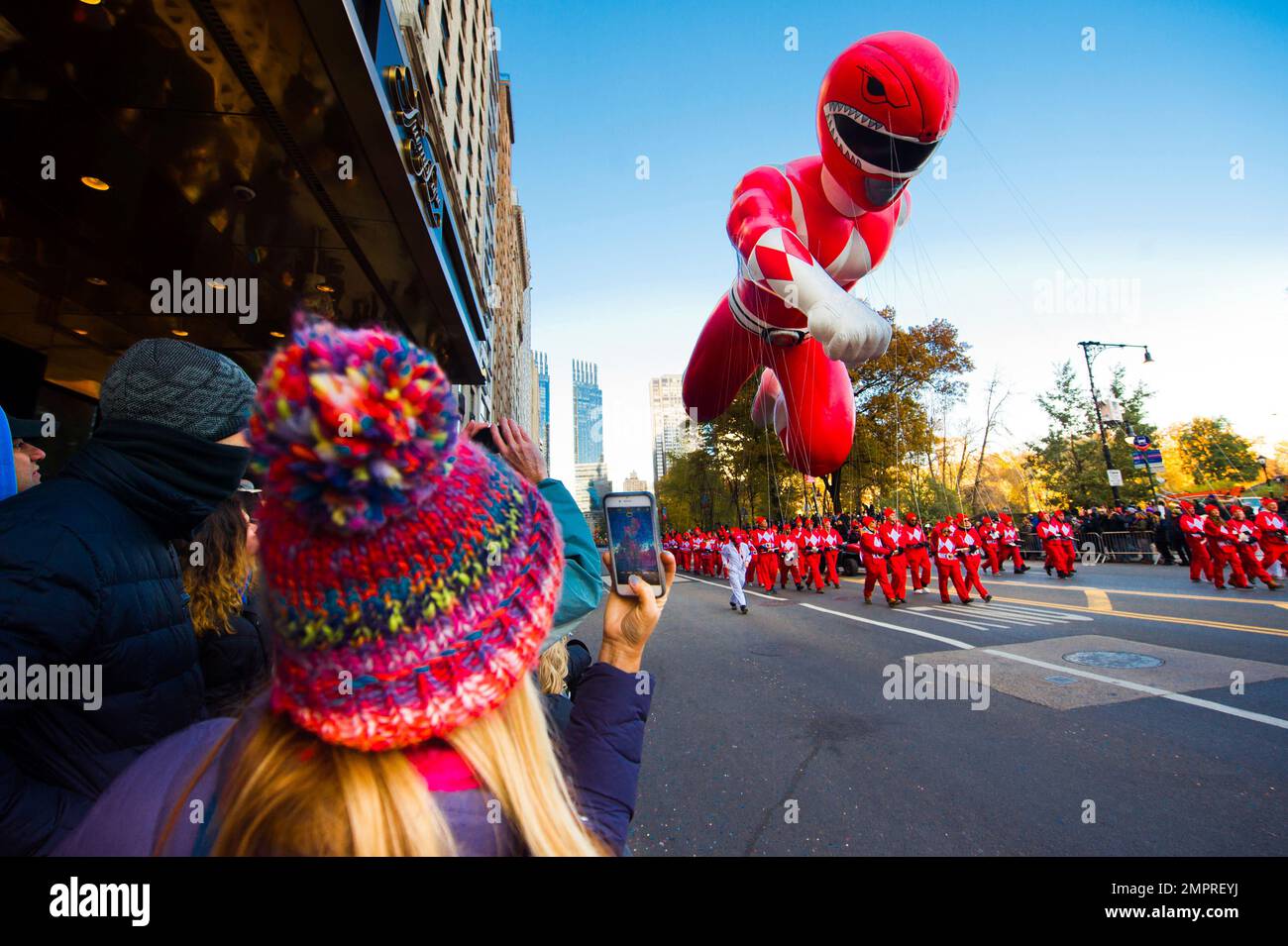 The Red Mighty Morphin Power Ranger float appears at the 91st Macy's ...