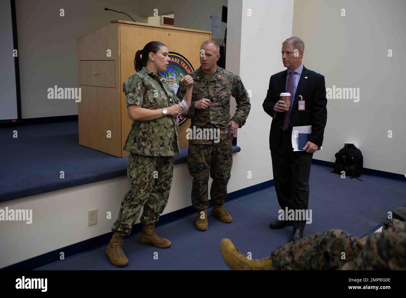 U.S. Marine Corps Maj. Daniel Crain, an infantry officer with Expeditionary Warfare Training ...