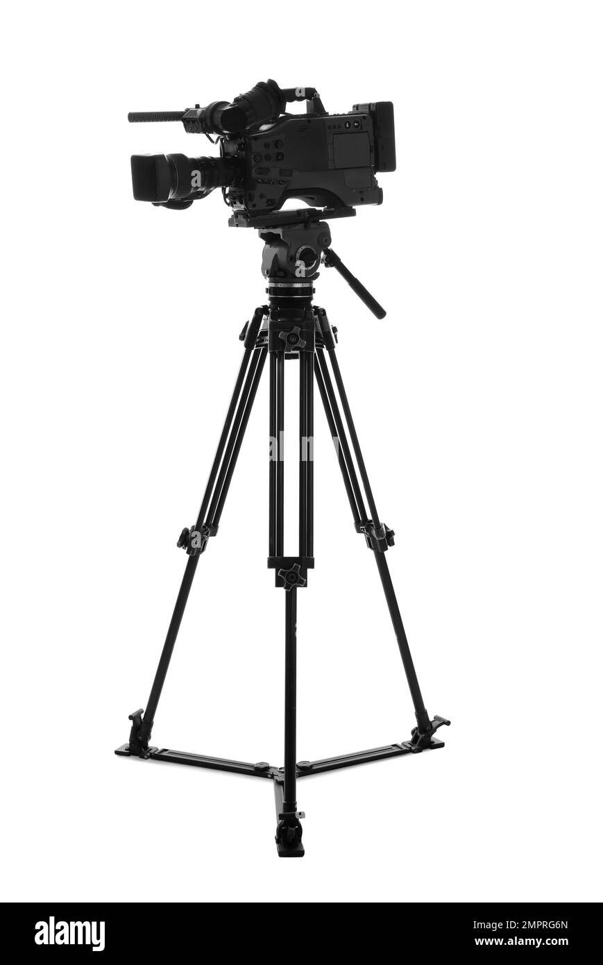 Modern professional video camera isolated on white Stock Photo - Alamy