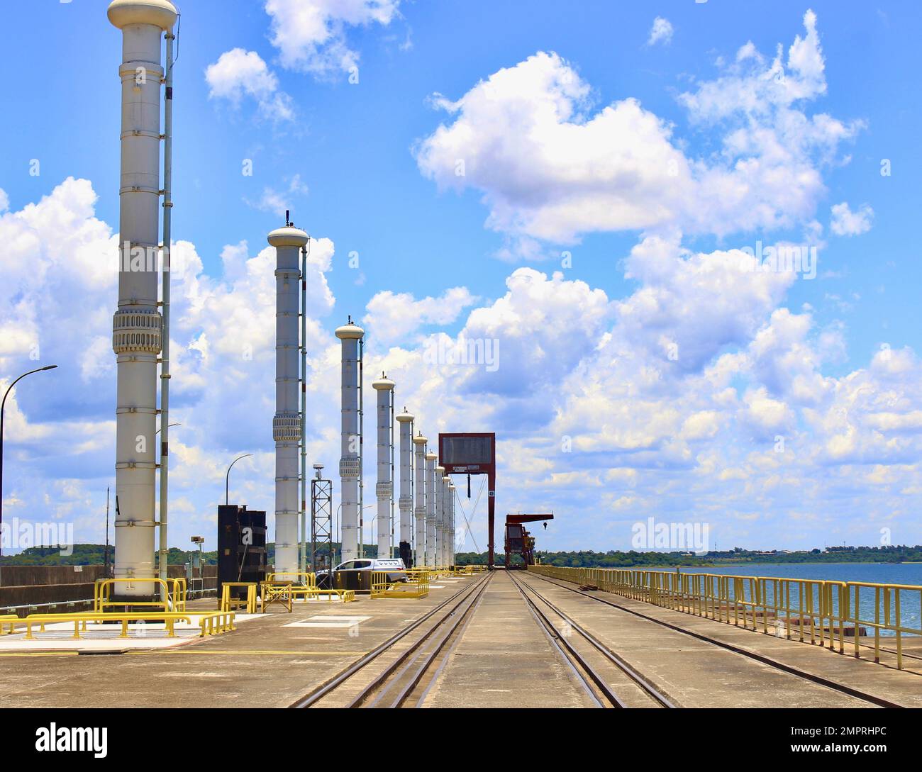 Itaipu Dam - a hydroelectric dam located on the border between Brazil ...