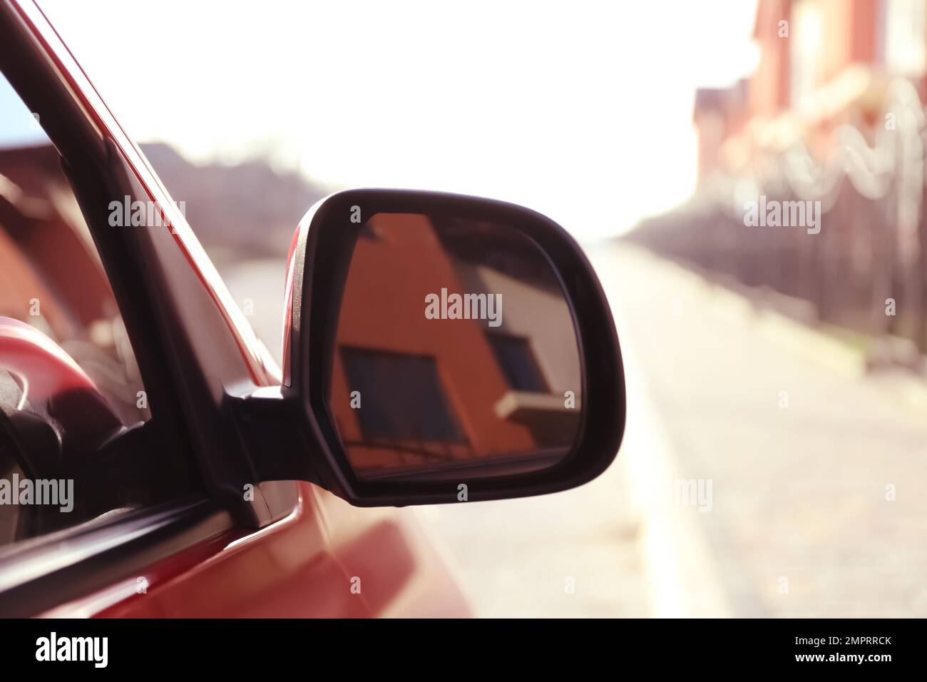 Side rear view mirror of modern car outdoors Stock Photo - Alamy