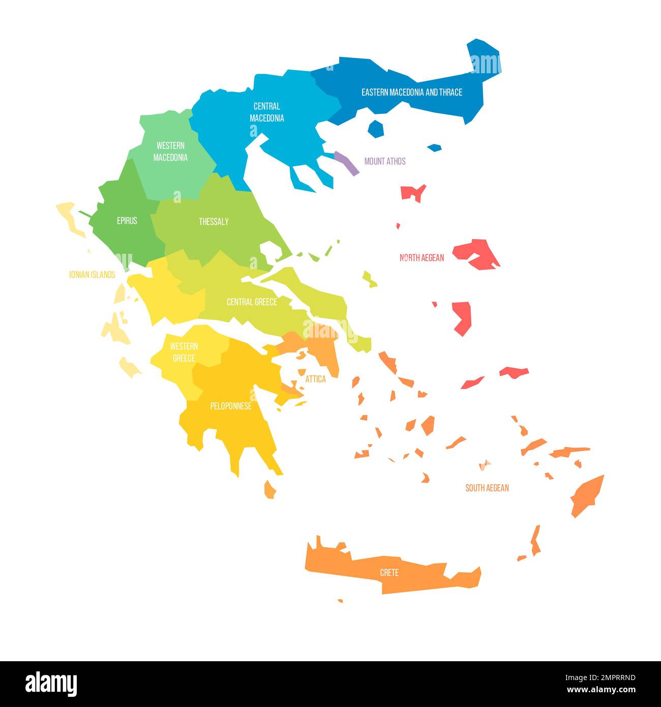 Greece political map of administrative divisions Stock Vector Image ...