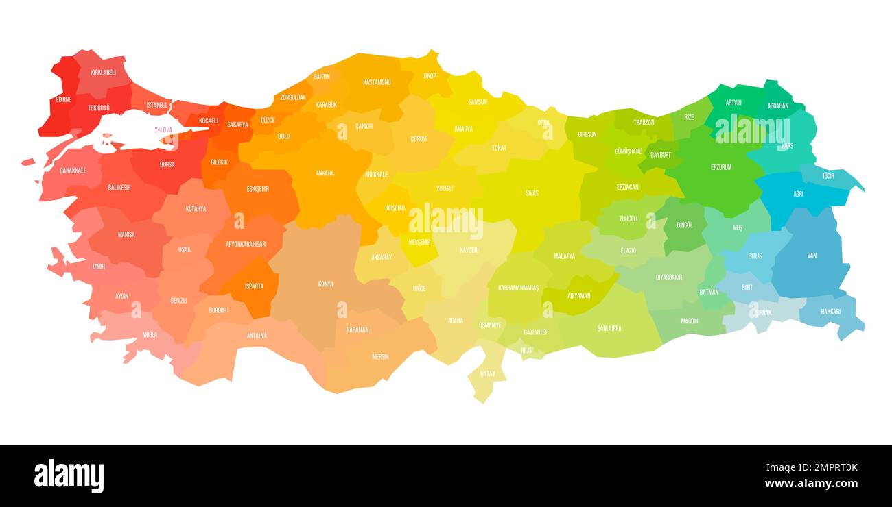 Turkey political map of administrative divisions Stock Vector Image ...