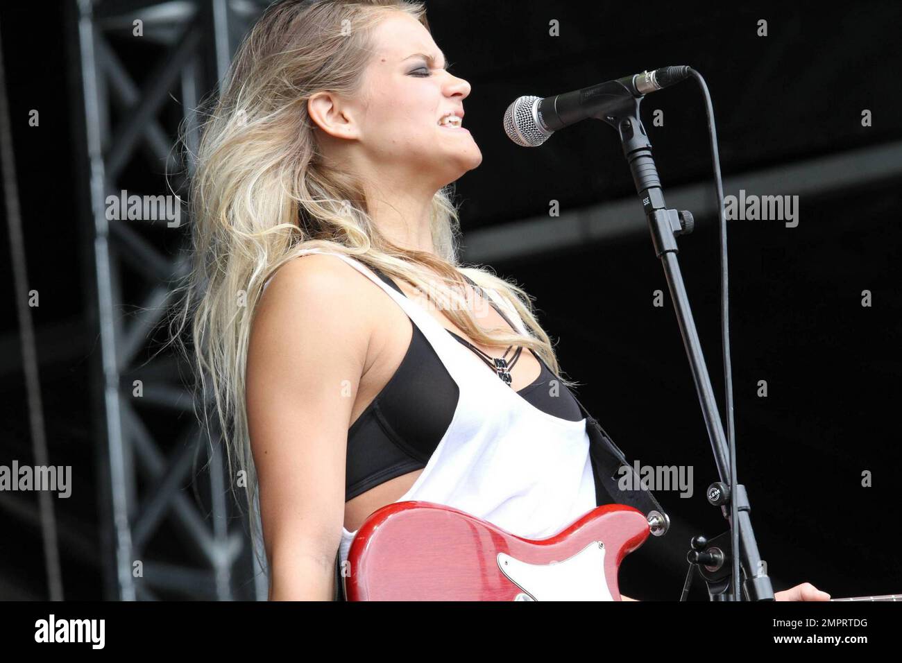 British singer songwriter Daisy Coburn (aka Daisy Dares You) shows off ...