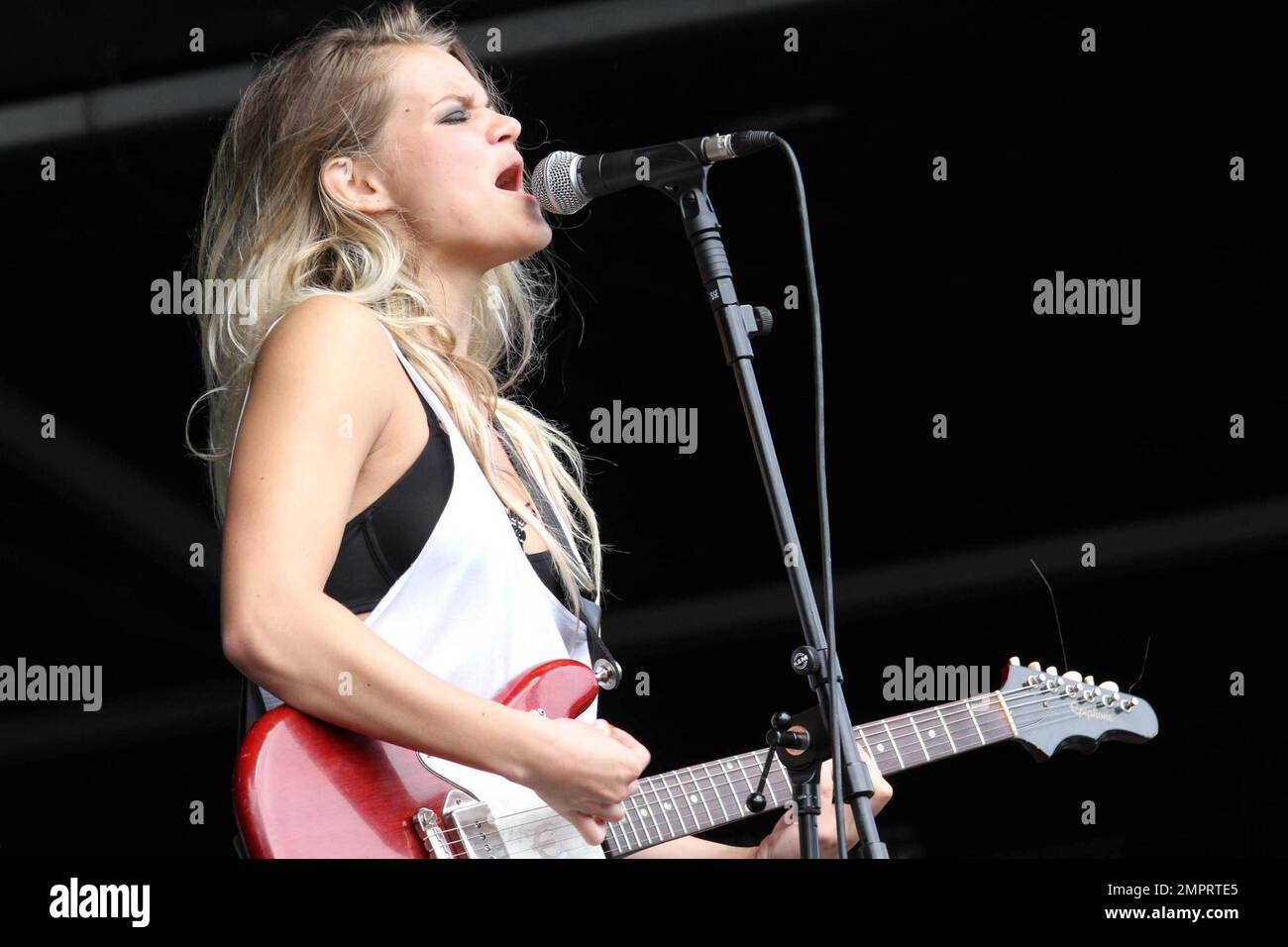 British singer songwriter Daisy Coburn (aka Daisy Dares You) shows off ...