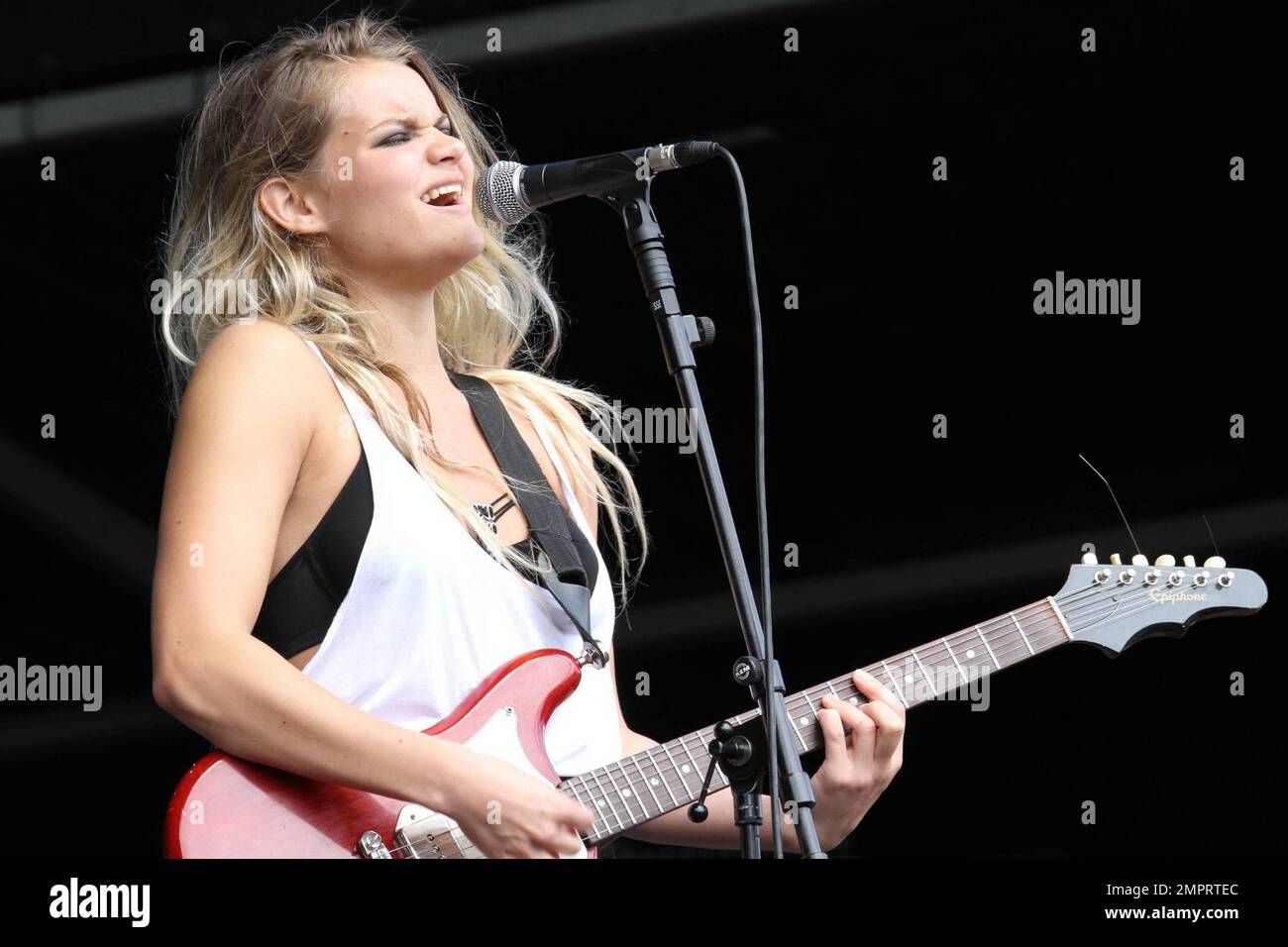 British singer songwriter Daisy Coburn (aka Daisy Dares You) shows off ...