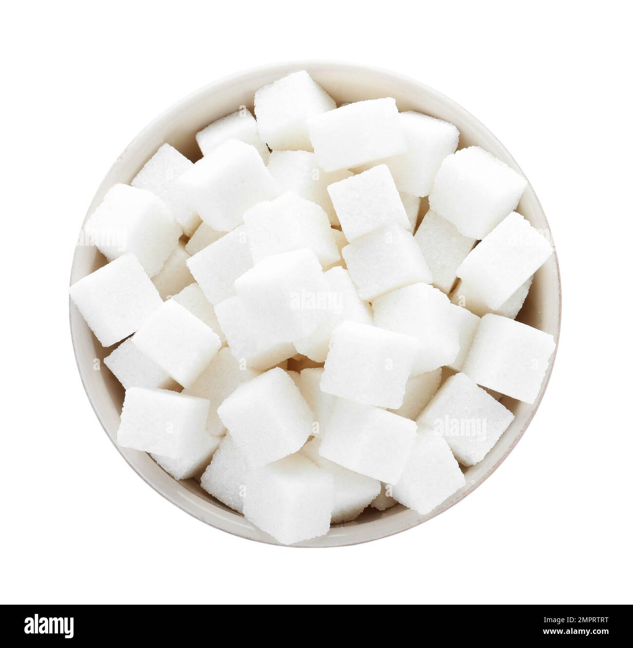 Refined sugar isolated on white, top view Stock Photo - Alamy