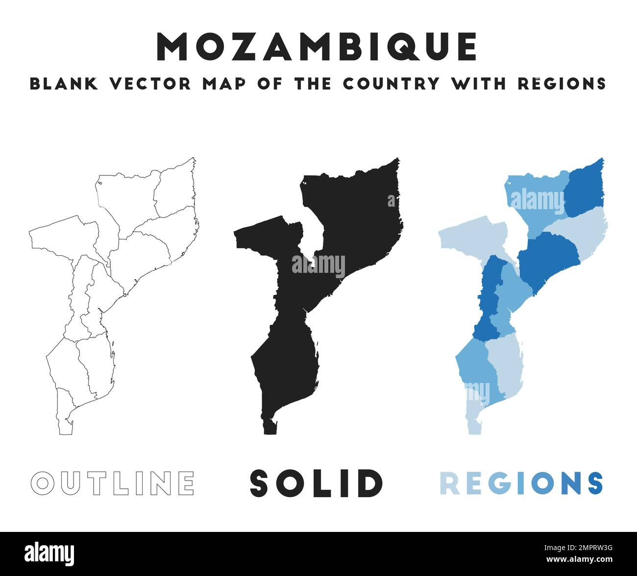 Mozambique map. Borders of Mozambique for your infographic. Vector ...