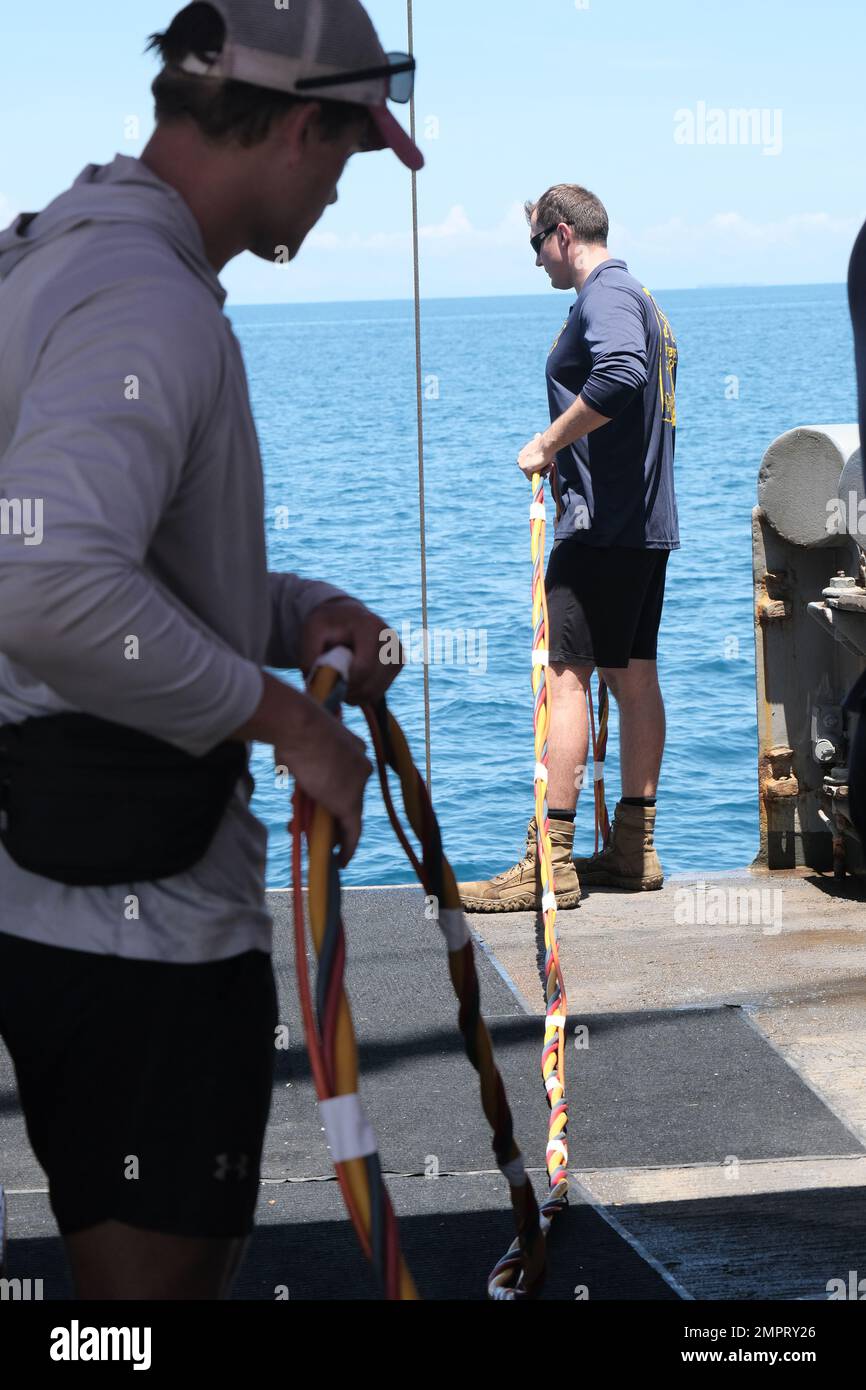 U.S. Navy Diver 2nd Class Blake Lamb, with Mobile Dive Salvage Unit ...