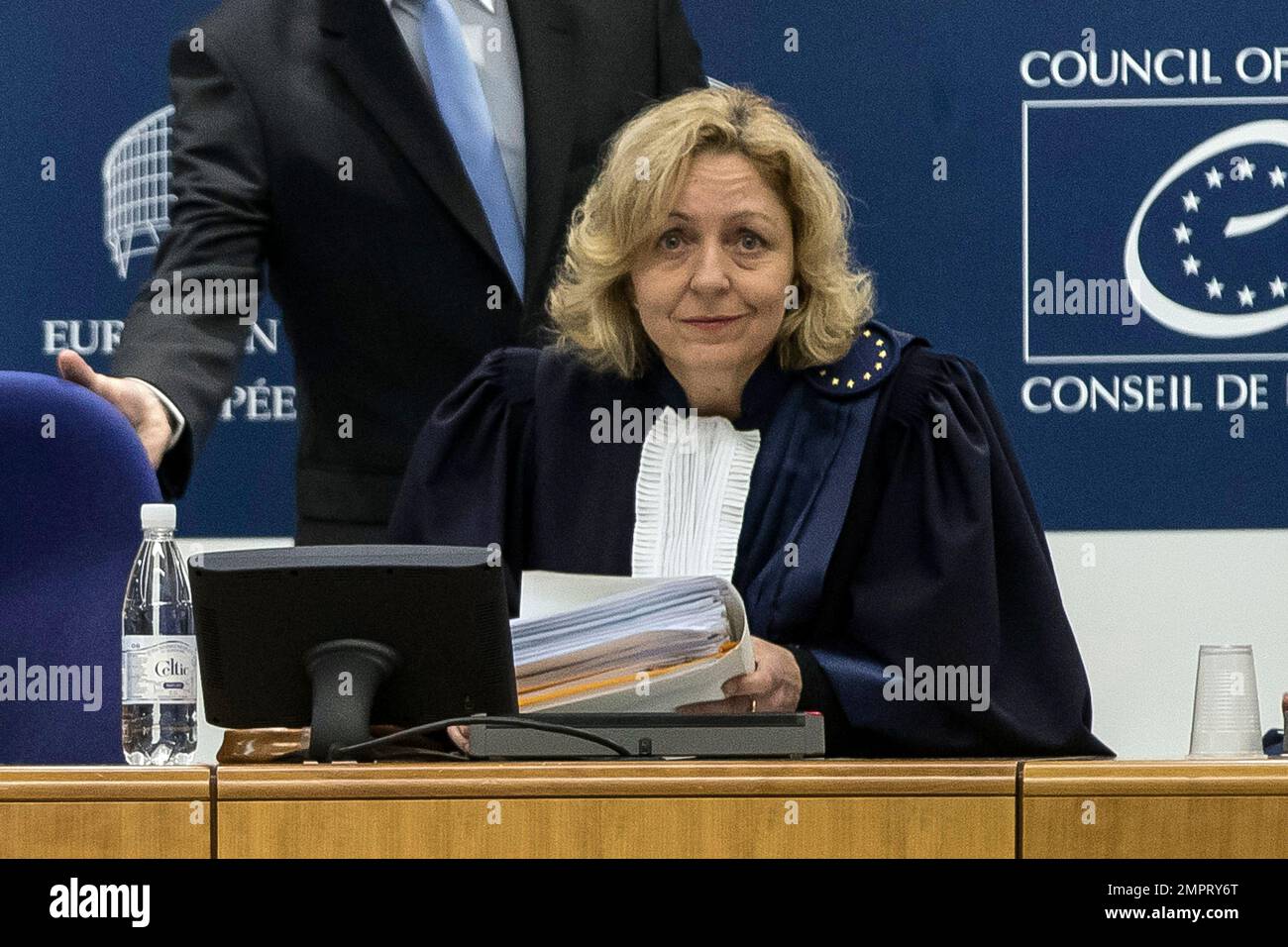 German judge Angelika Nussberger, center, chairs the European Court of ...