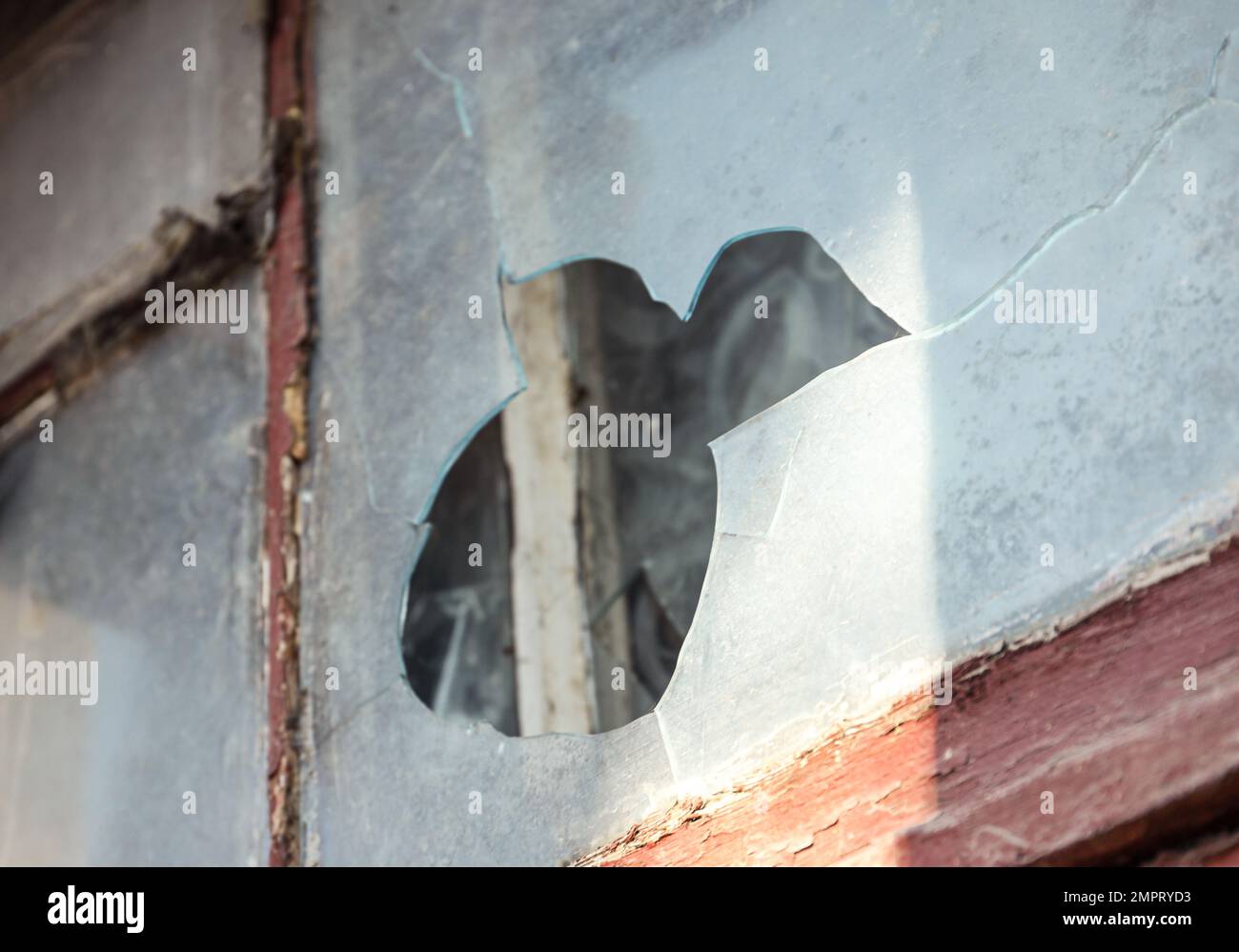 Broken window of abandoned house outdoors. Requiring repair Stock Photo ...