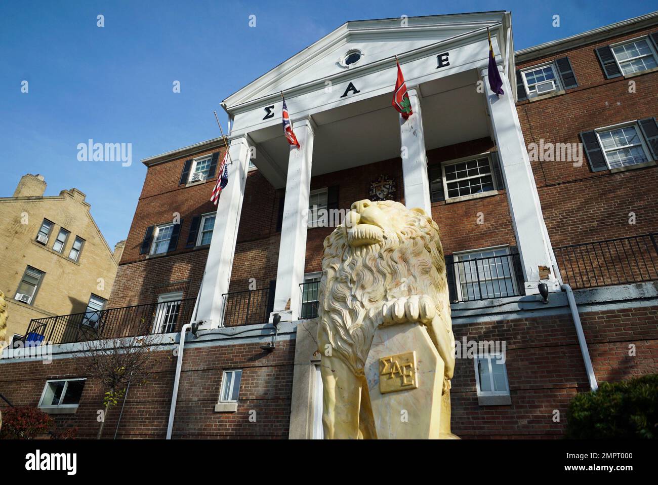 This Friday, Nov. 17, 2017 photo shows the Sigma Alpha Epsilon ...
