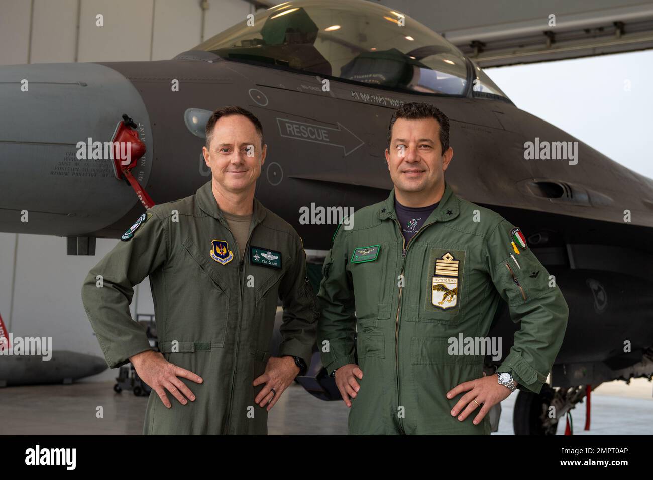 U.S. Air Force Brig. Gen. Tad Clark, 31st Fighter Wing commander, left ...