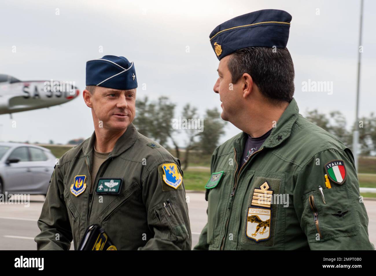 U.S. Air Force Brig. Gen. Tad Clark, 31st Fighter Wing commander, left ...